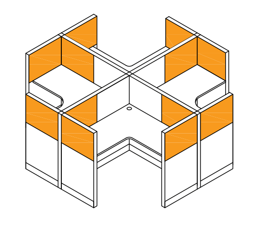 Curve Linear Workstation Plus Type - India's #1 Modular Office ...