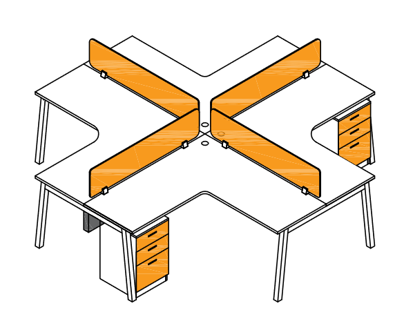 Curve Linear Workstation Plus Type - Office Furniture Manufacturers In ...