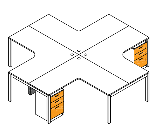Curve Linear Workstation Plus Type - Office Furniture Manufacturers In ...